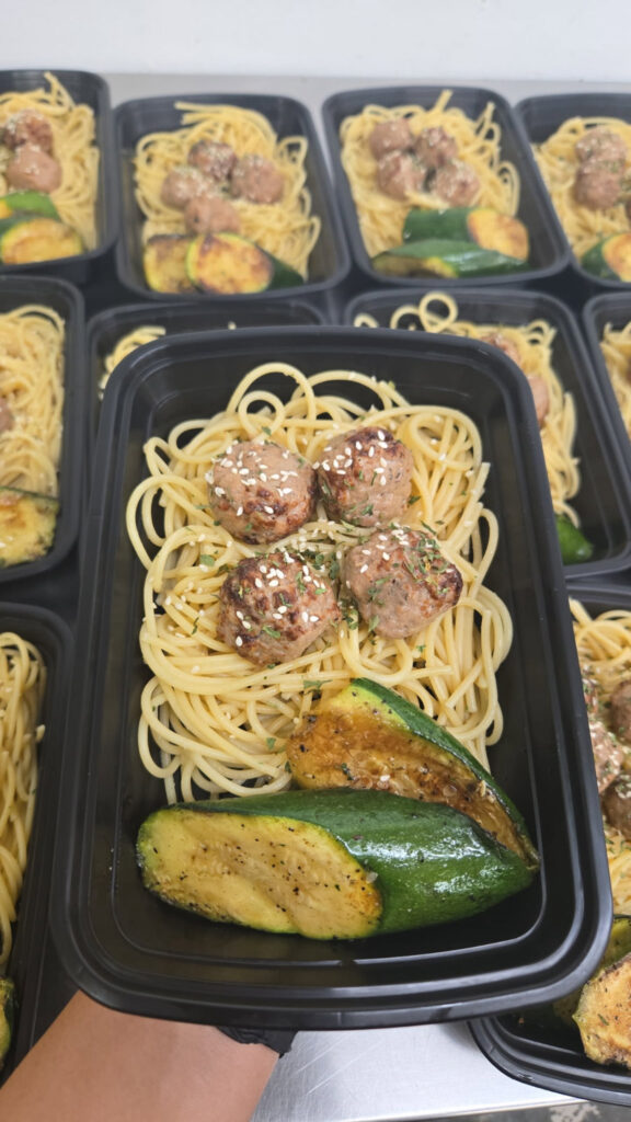 Chicken Teriyaki Meatballs w/ Spaghetti Pasta - 80% NUTRITION